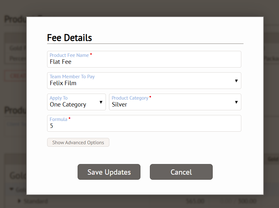 Using Business Product Fees – HDPhotoHub