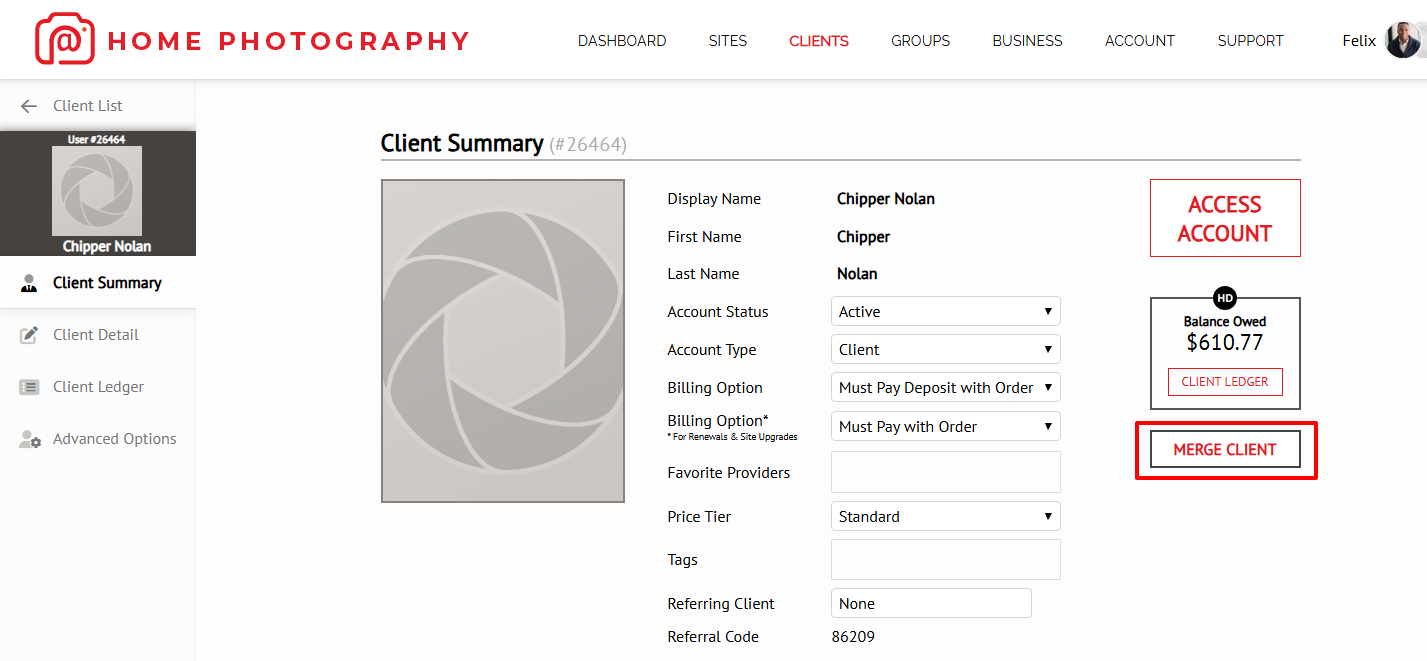 Merge Client Accounts – HDPhotoHub